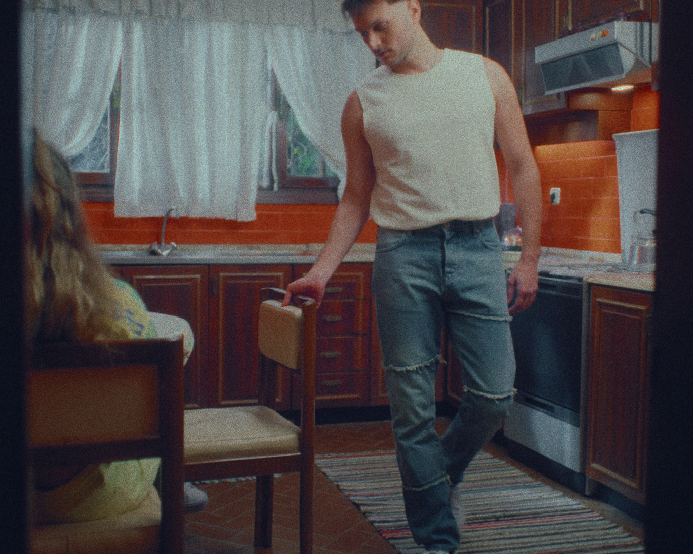 Screen grabs from the «Mert Çodur – Yine Bana Kal» music video. Color ...